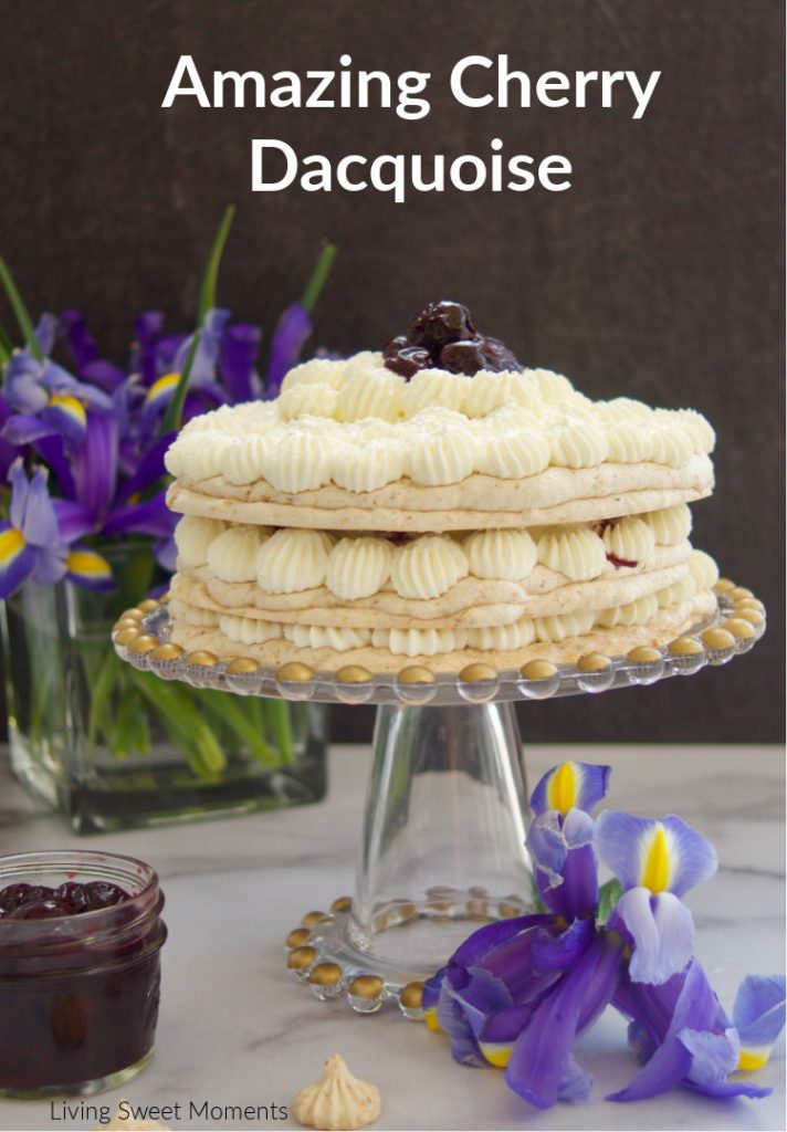 Amazing Cherry Dacquoise Cake With Cream - Living Sweet Moments