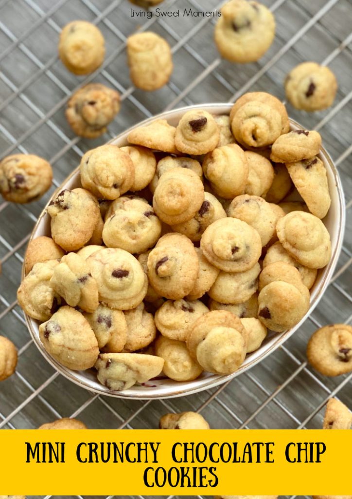 Mini Crunchy Chocolate Chip Cookies - Living Sweet Moments
